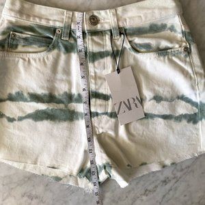 Zara | Shorts | Zara Tie Dye Green And White Shorts | Poshmark
